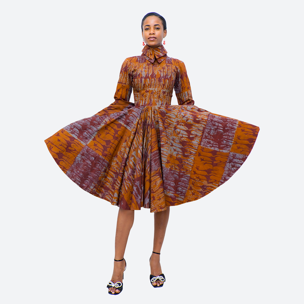 Omama Double Collar Circular Dress - Nayak Afrik